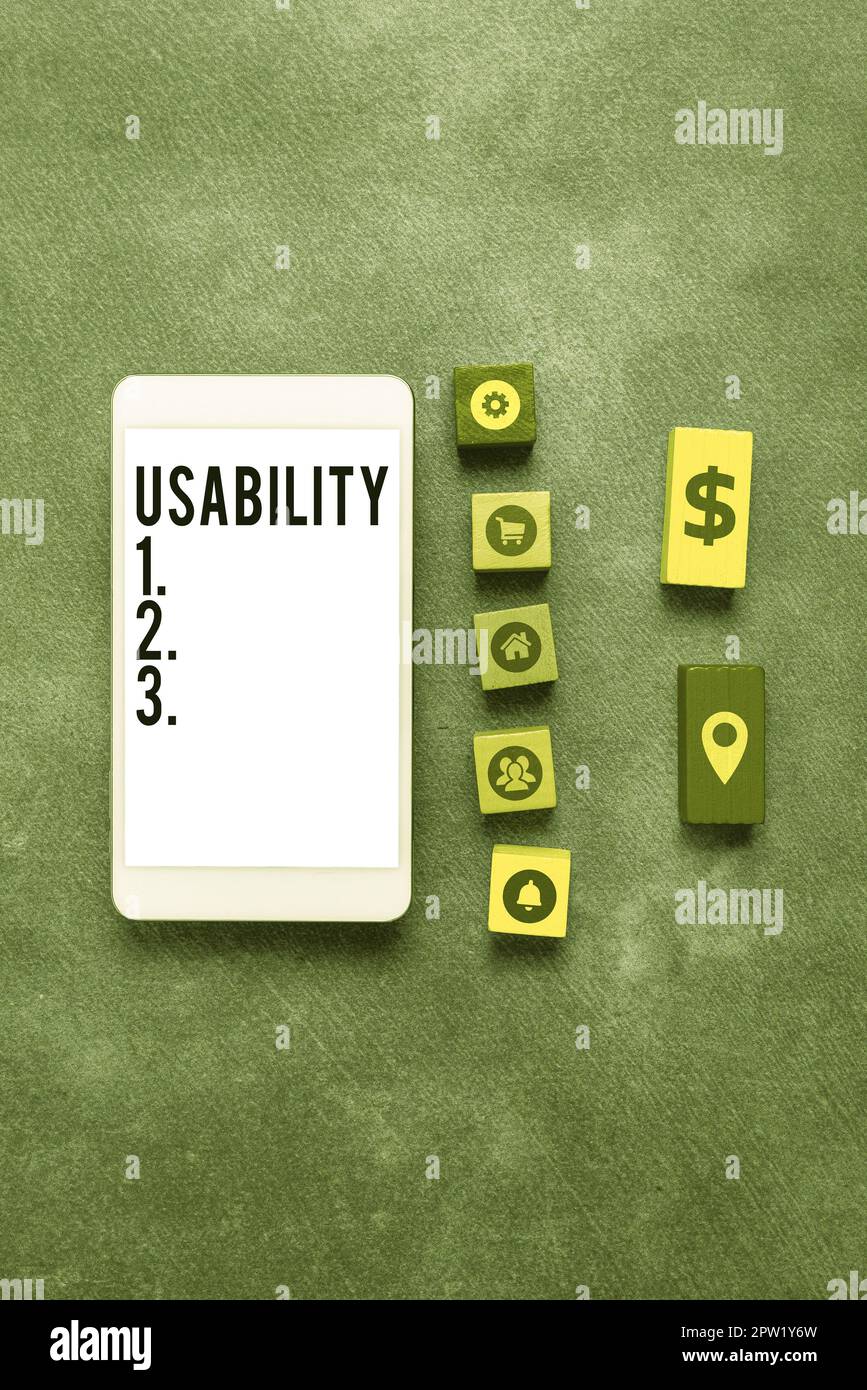 Inspiration showing sign Usability, Business concept A word assosiated ...