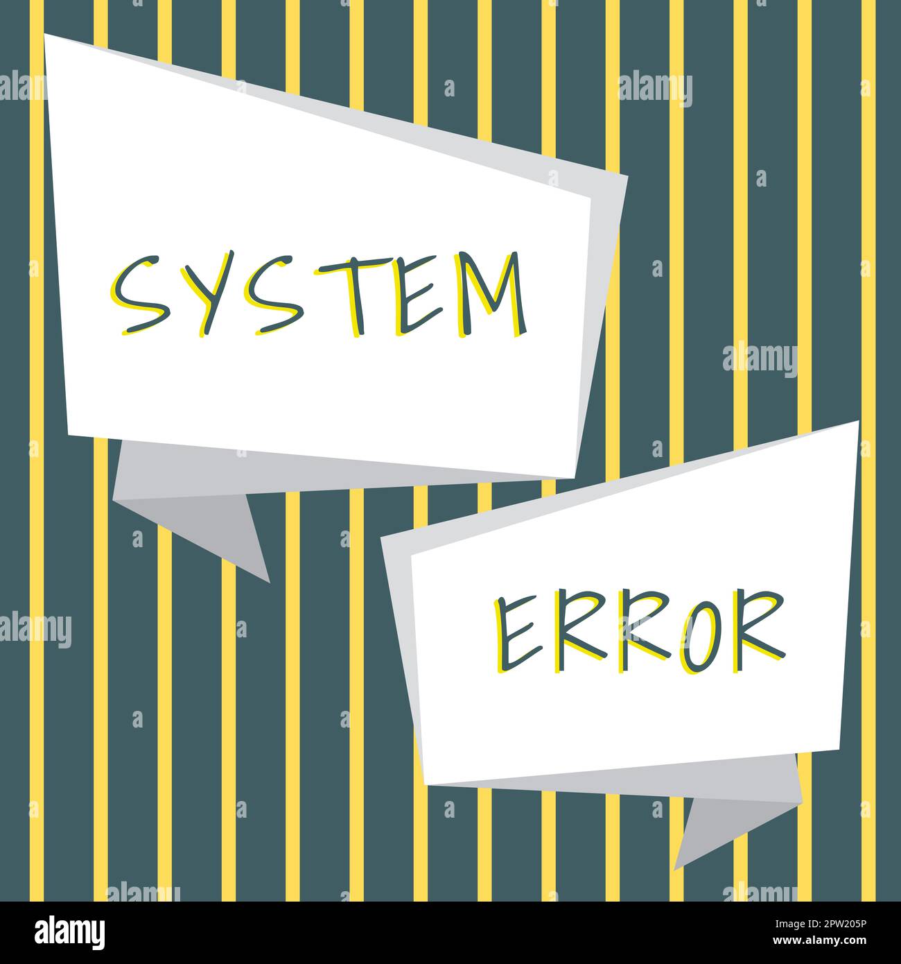 Conceptual display System Error, Word Written on Technological failure Software collapse crash ...