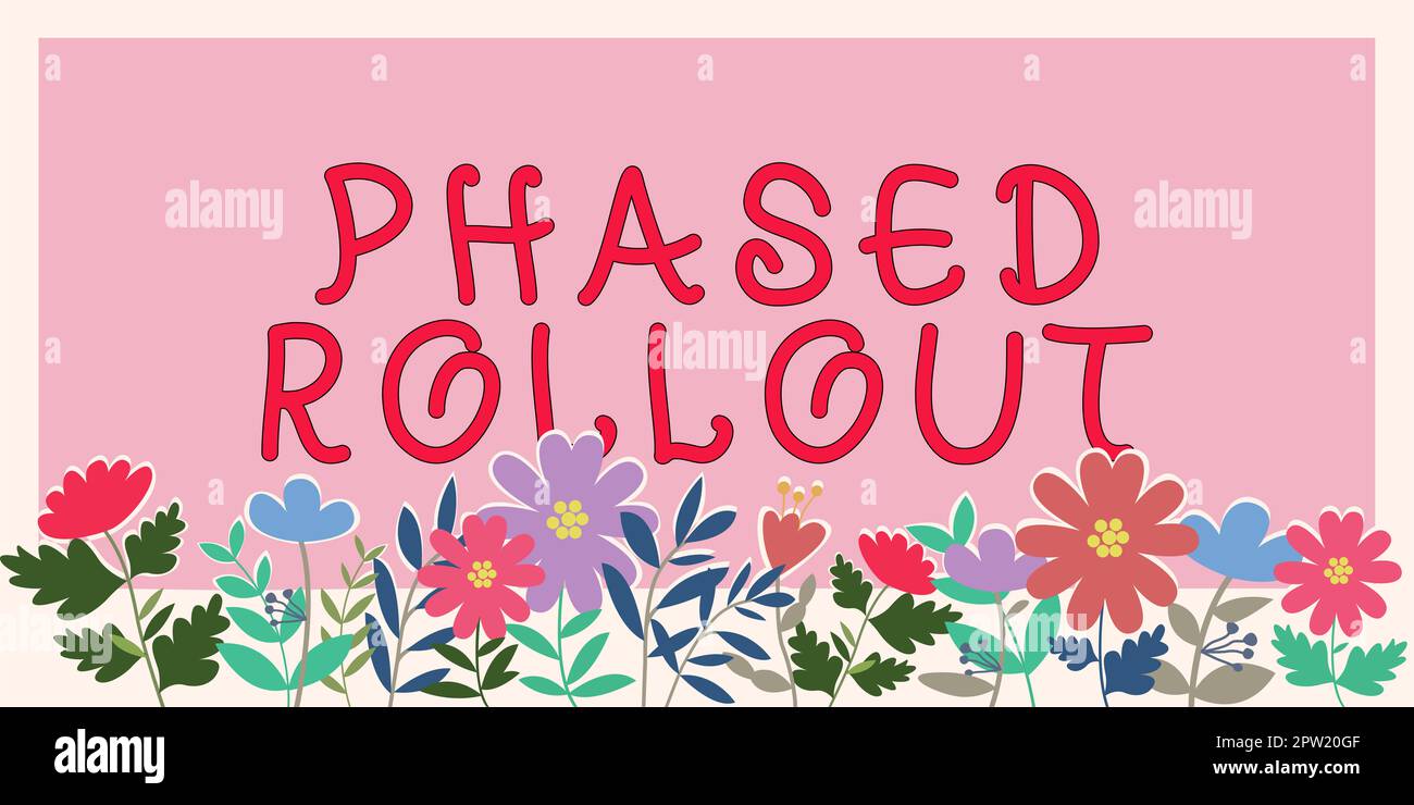 Sign displaying Phased Rollout, Conceptual photo the practice of ...