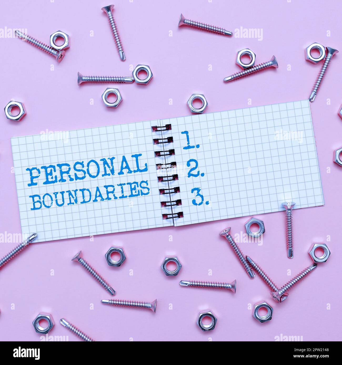 Writing displaying text Personal Boundaries, Word for something that ...