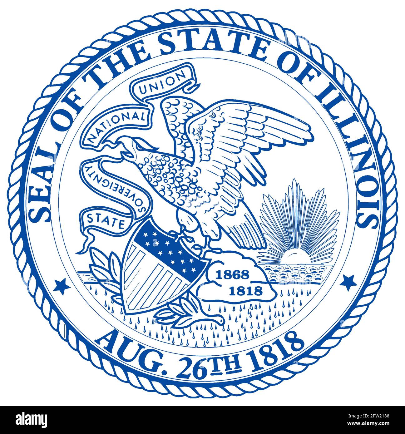 Illinois State Seal over a white background Stock Photo - Alamy