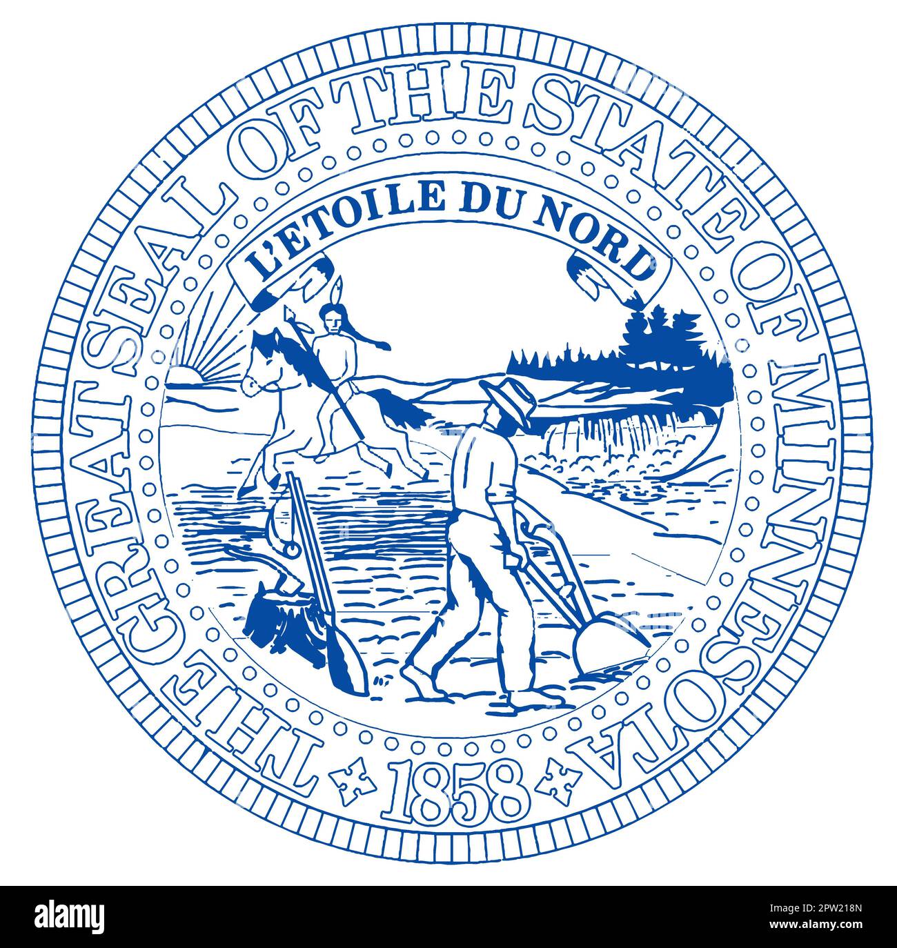 The seal of the American state of Minnesota Stock Photo - Alamy