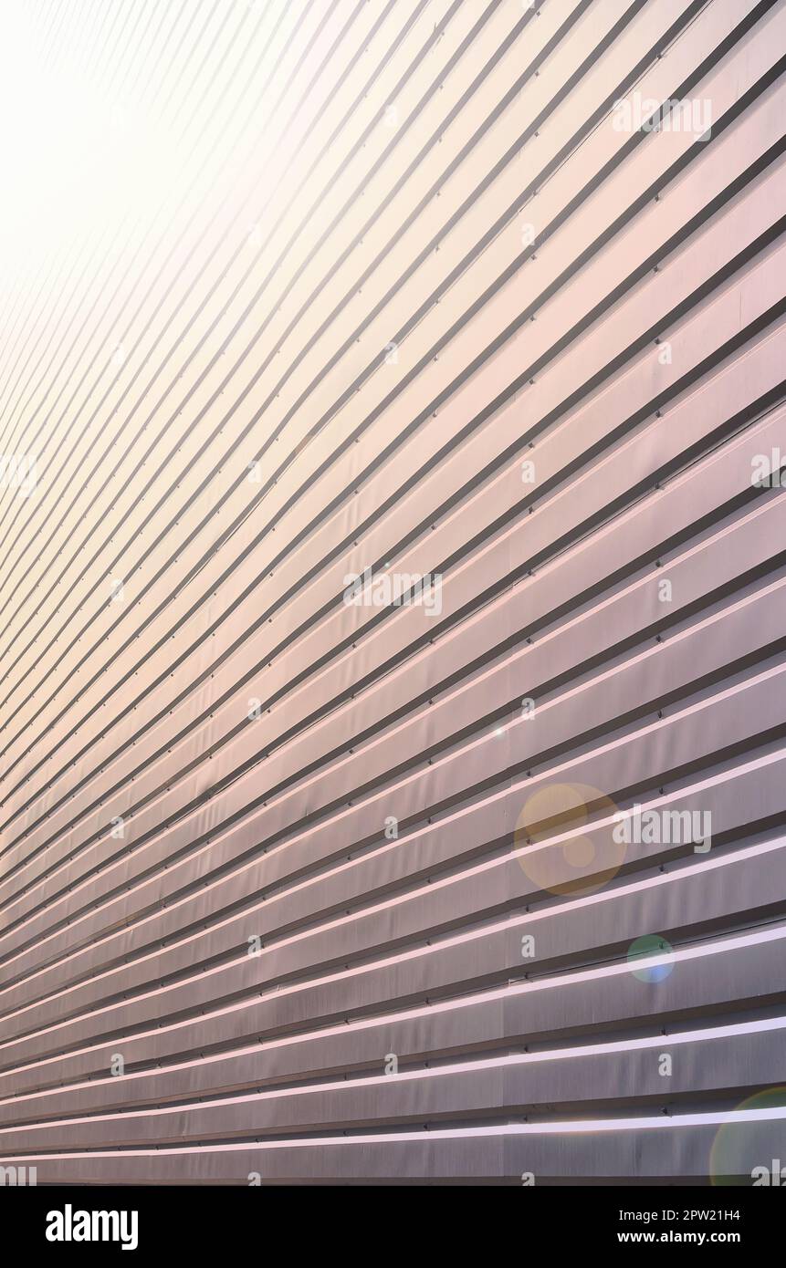 The texture of the wall is made of metal coating of huge aluminum ...