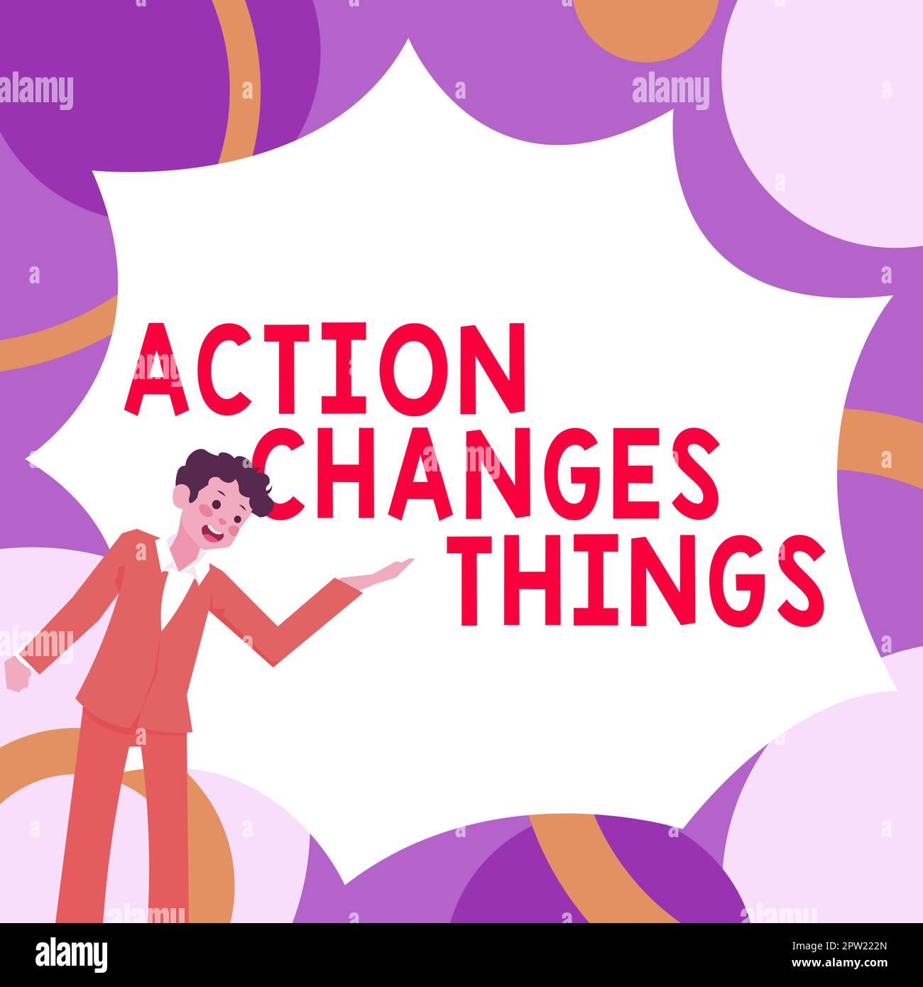 Hand writing sign Action Changes Things, Word for doing something will ...