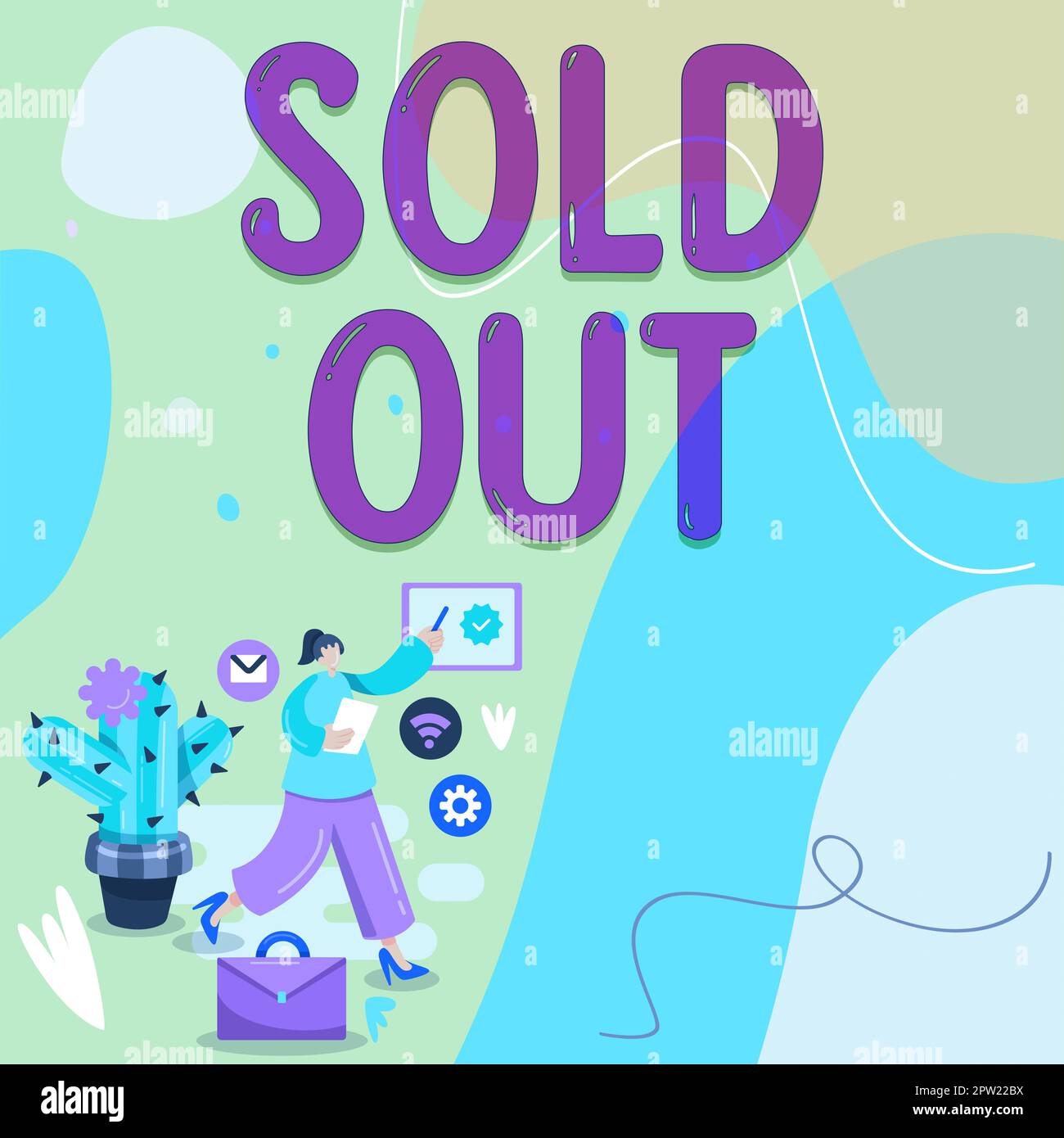 Writing displaying text Sold Out, Word Written on Not available anymore ...