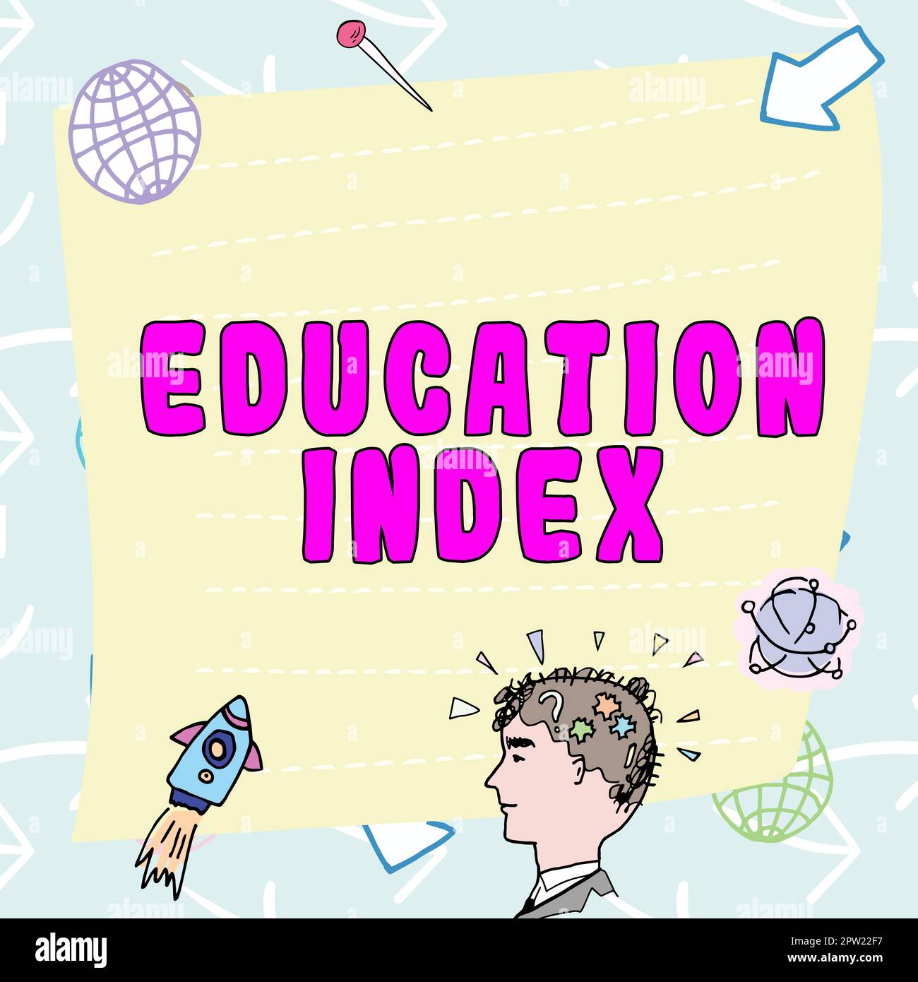 Sign displaying Education Index, Word Written on aiming to meet ...