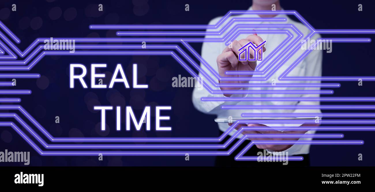 Inspiration showing sign Real Time, Concept meaning the actual time ...
