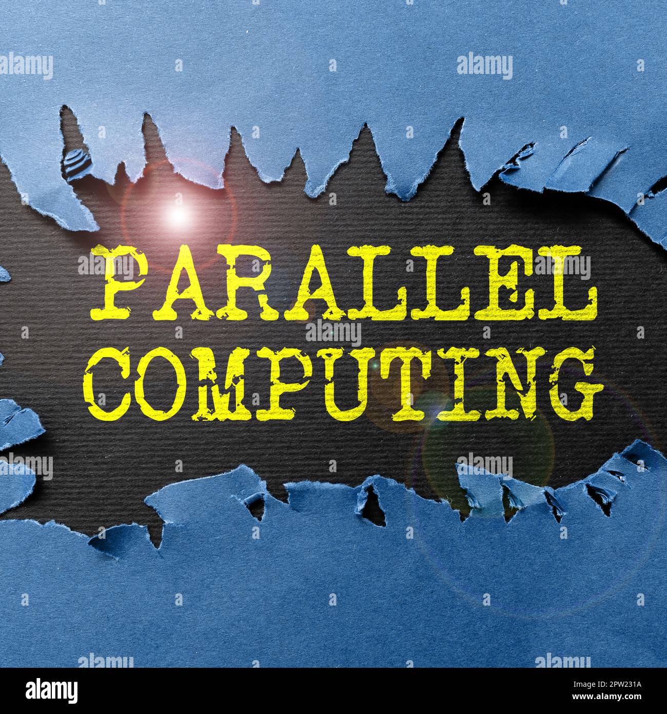 Text caption presenting Parallel Computing, Business showcase simultaneous calculation by means ...
