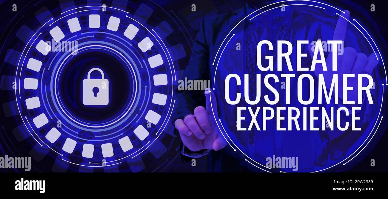 Hand writing sign Great Customer Experience, Business idea responding ...