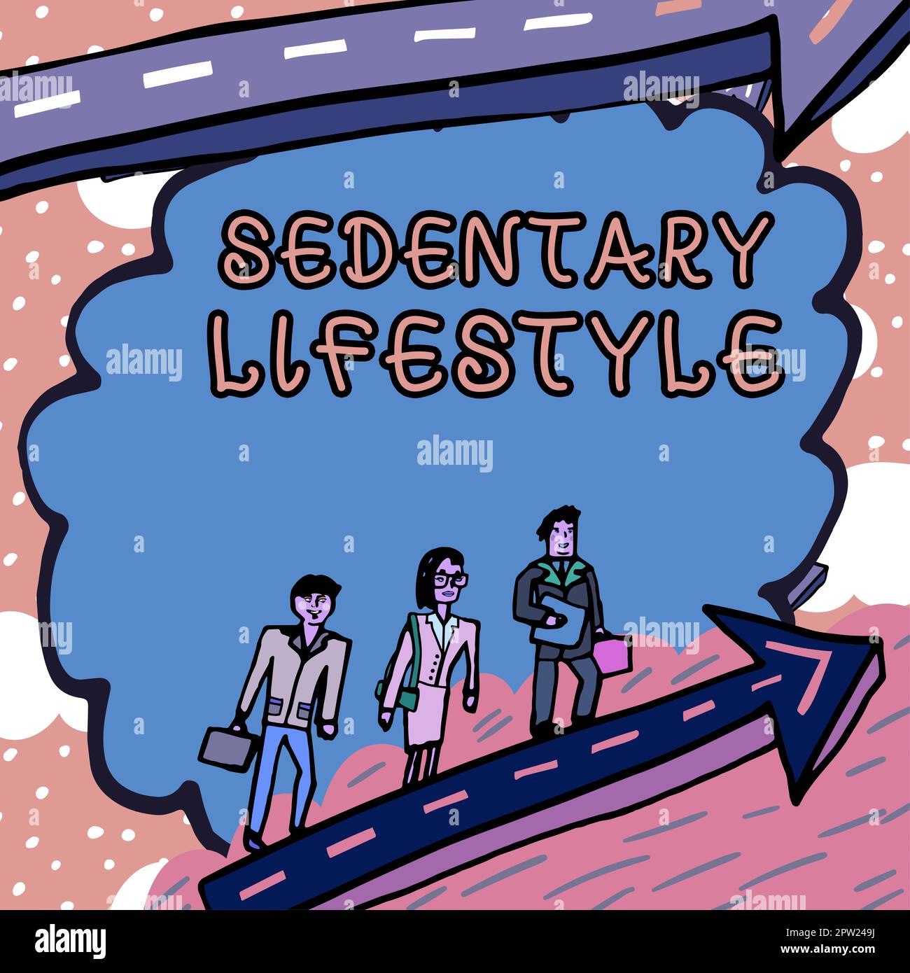 Conceptual caption Sedentary Lifestyle, Word for ways and means of life ...