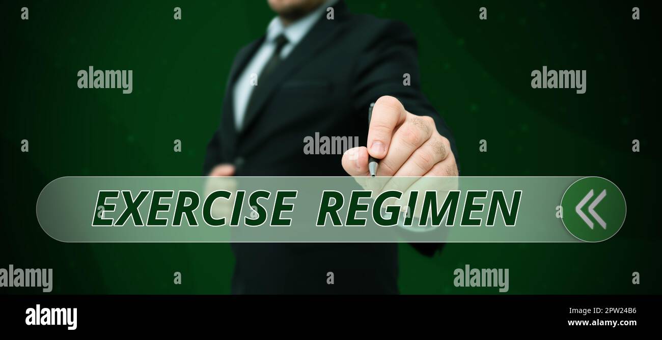 Sign displaying Exercise Regimen, Concept meaning move body ...