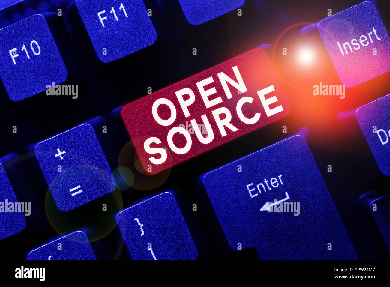 Text sign showing Open Source, Internet Concept denoting software which original source code ...
