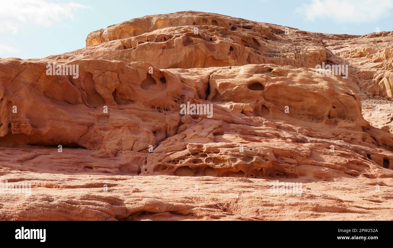 Rock and red terrain, in the national geological Timna park, Israel ...