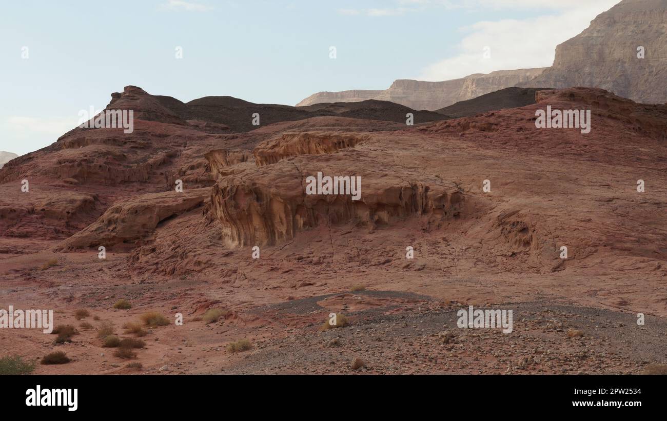 Rock and red terrain, in the national geological Timna park, Israel ...