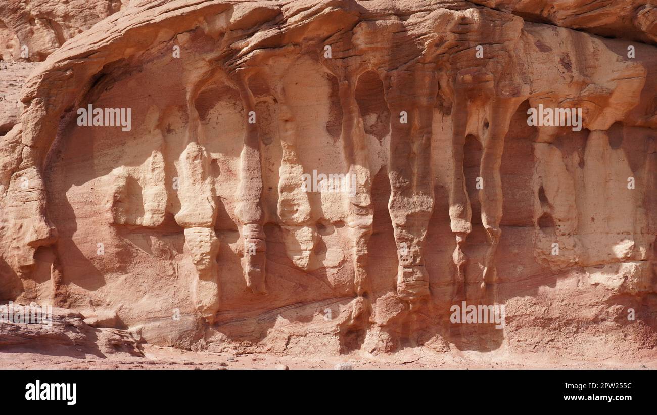 Rock and red terrain, in the national geological Timna park, Israel ...