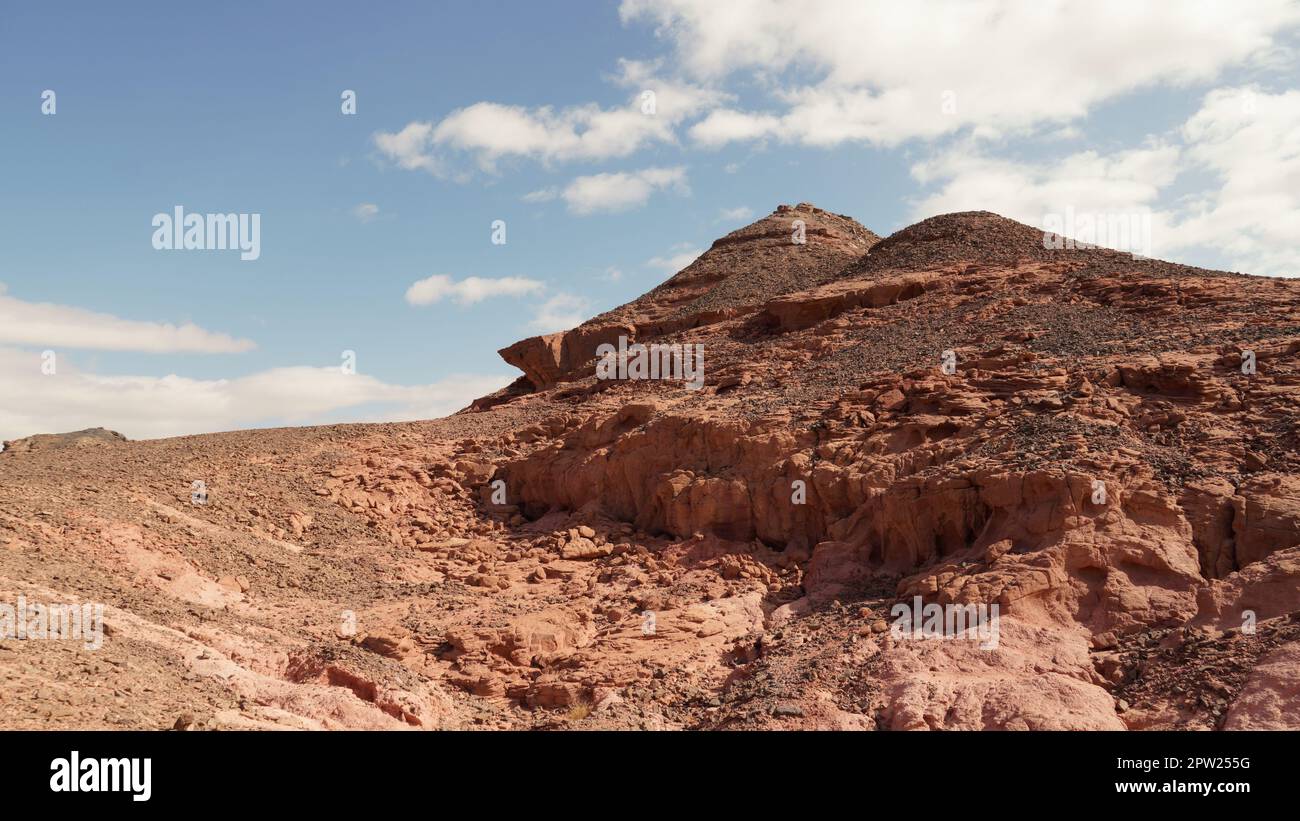 Rock and red terrain, in the national geological Timna park, Israel ...
