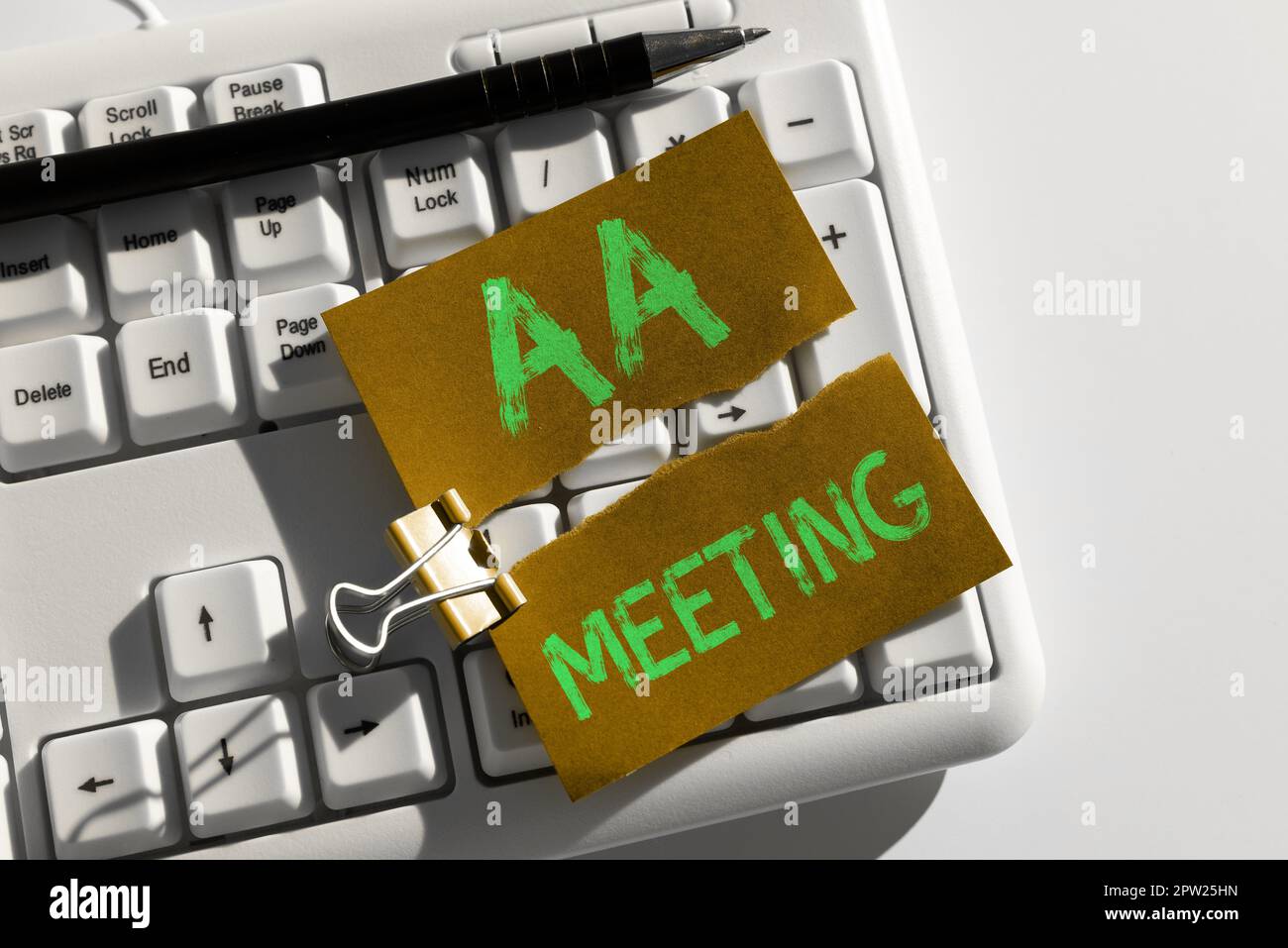 Text sign showing Aa Meeting, Word for gathering of alcohol addicted ...