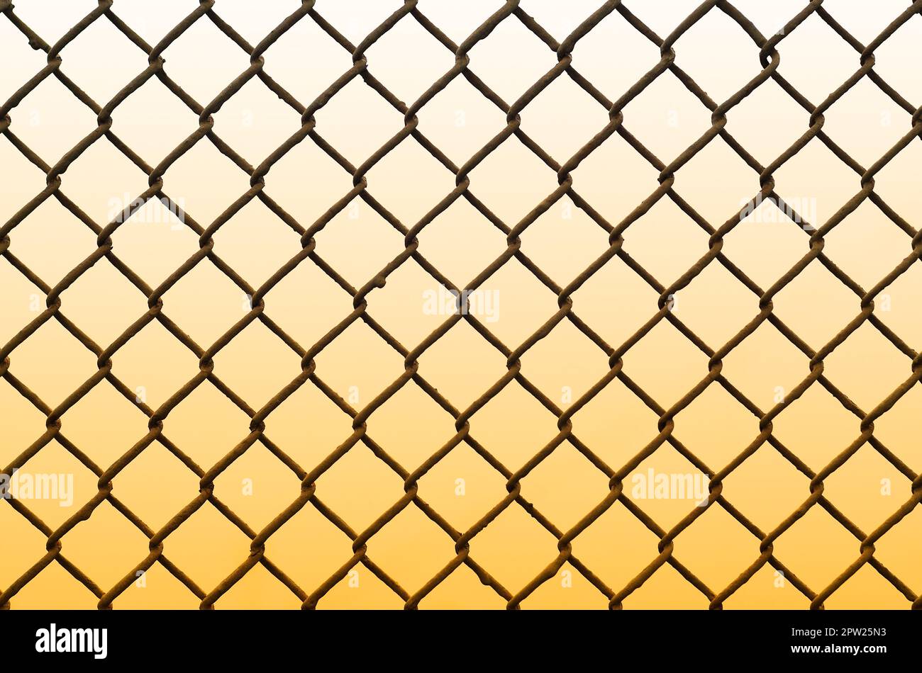 Texture of an old and rusty metal mesh on a neutral colored background ...