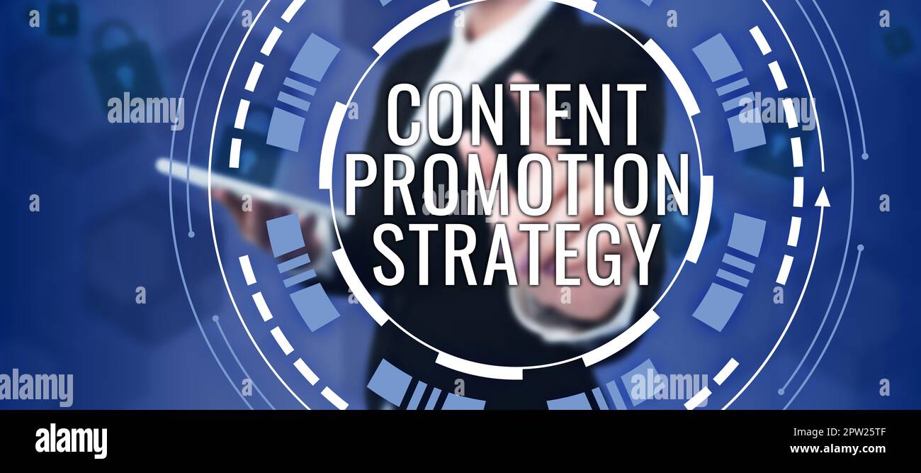 Inspiration showing sign Content Promotion Strategy, Word Written on ...
