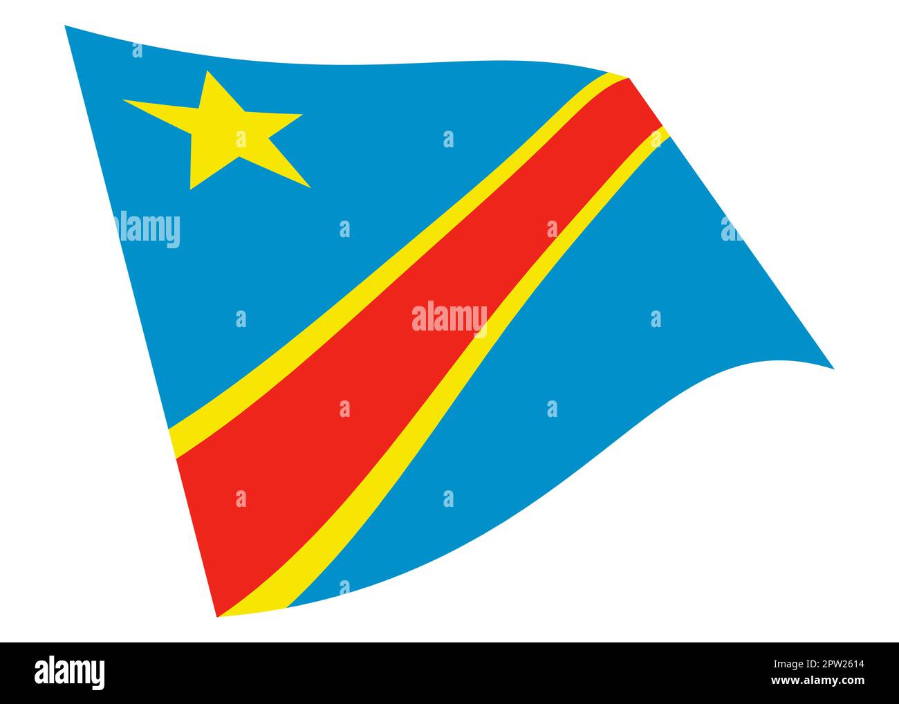 A Democratic Republic of Congo waving flag 3d illustration isolated on ...