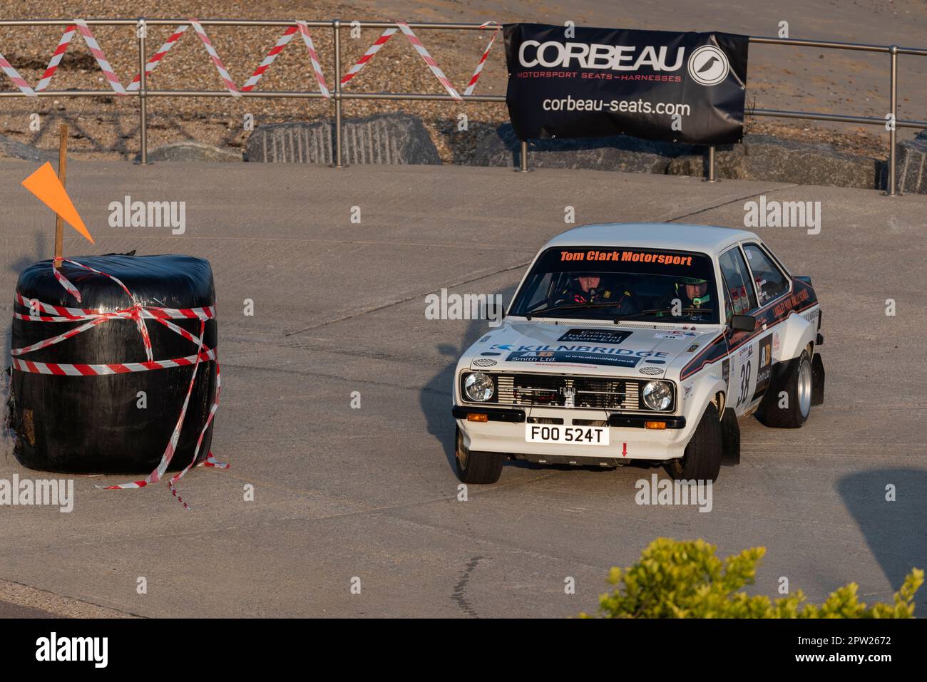 Thomas Clark racing a Ford Escort MkII competing in the Corbeau Seats ...