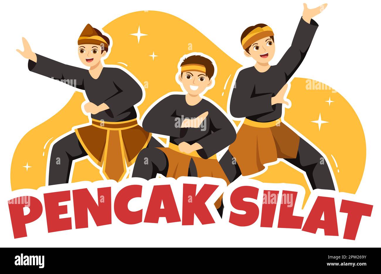 Pencak Silat Sport Illustration with People Pose Martial Artist from ...