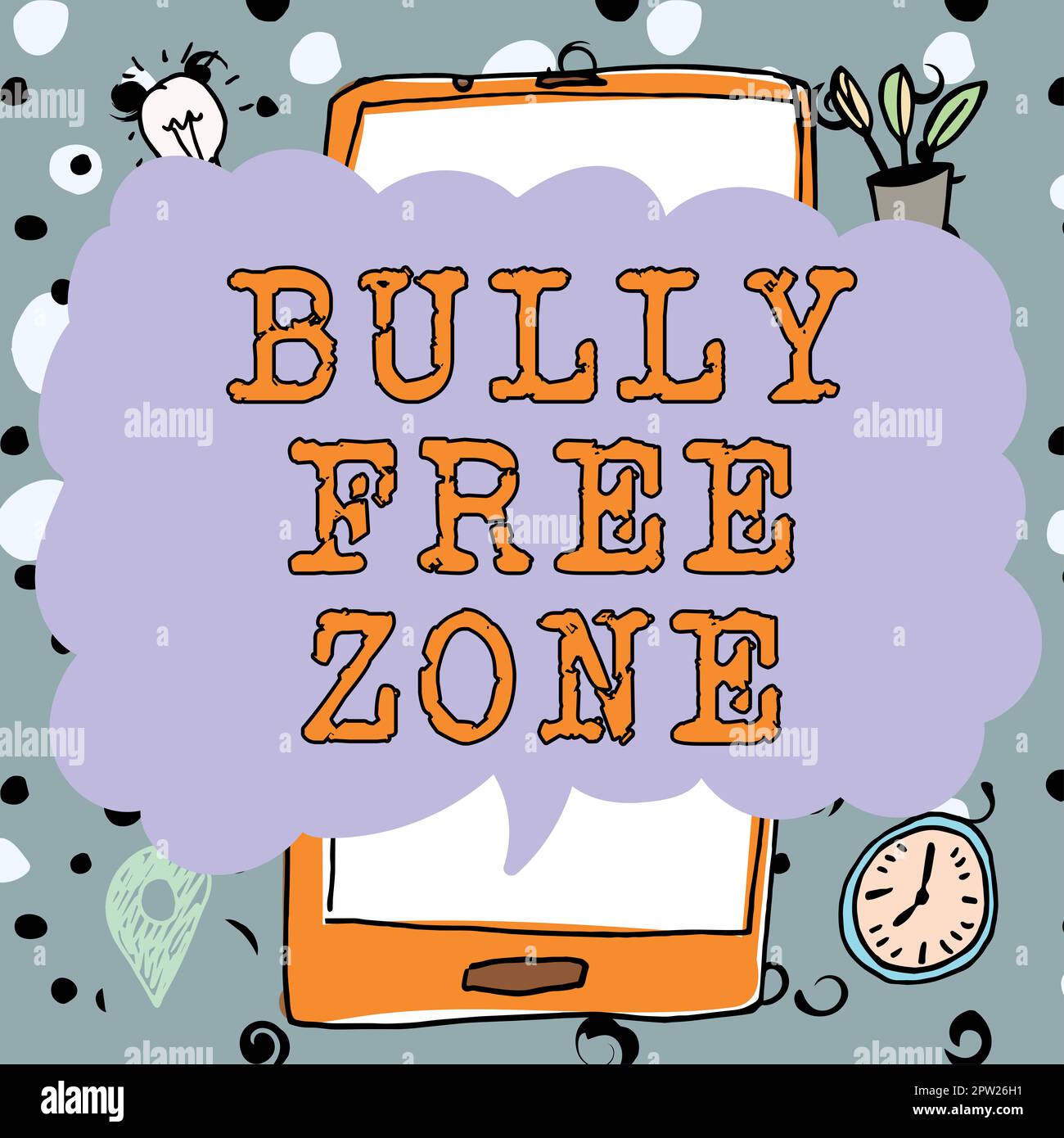 Text showing inspiration Bully Free Zone, Word Written on Be respectful ...