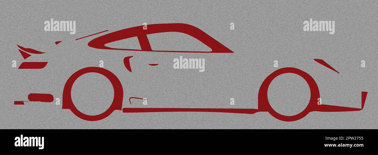 A fast car in silhouette with speed blur in red Stock Photo - Alamy