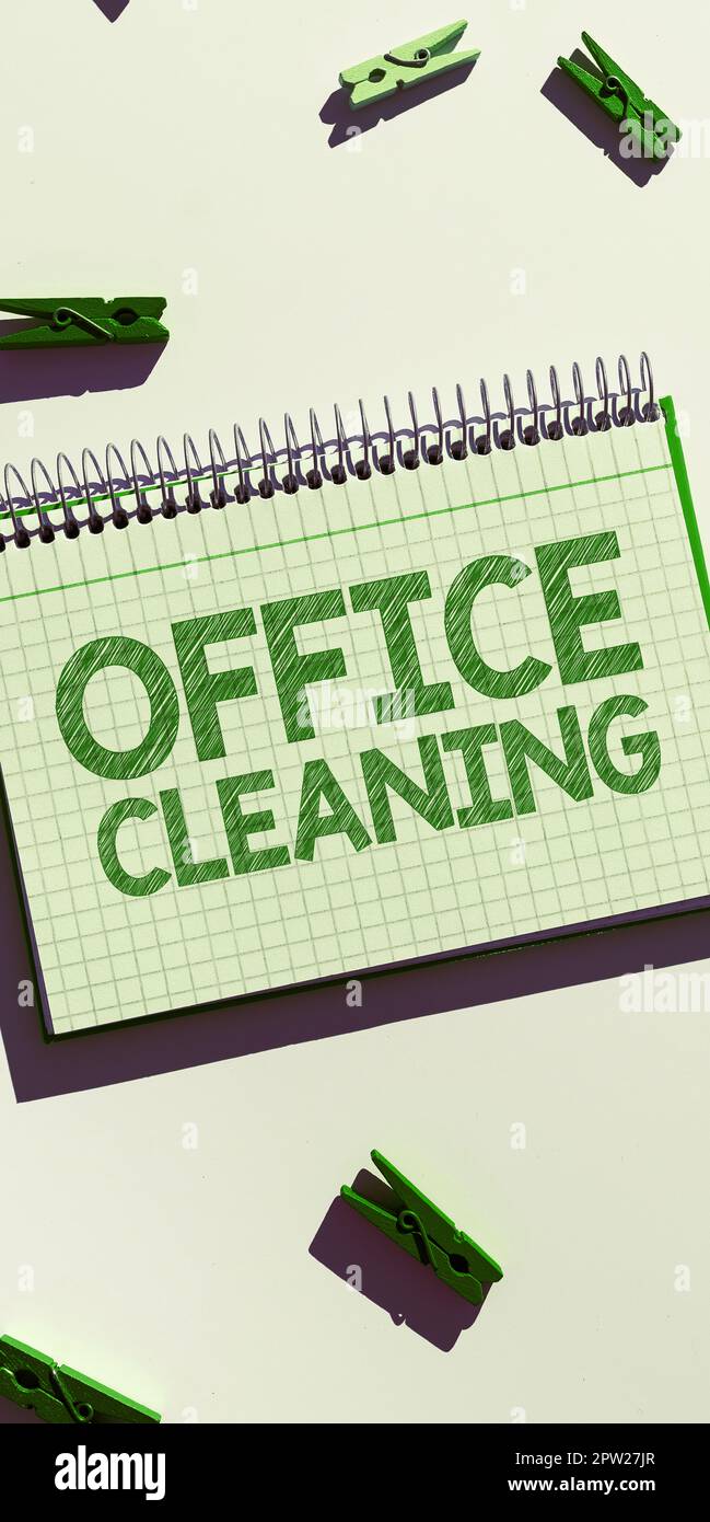 Writing displaying text Office Cleaning, Business idea the action or ...
