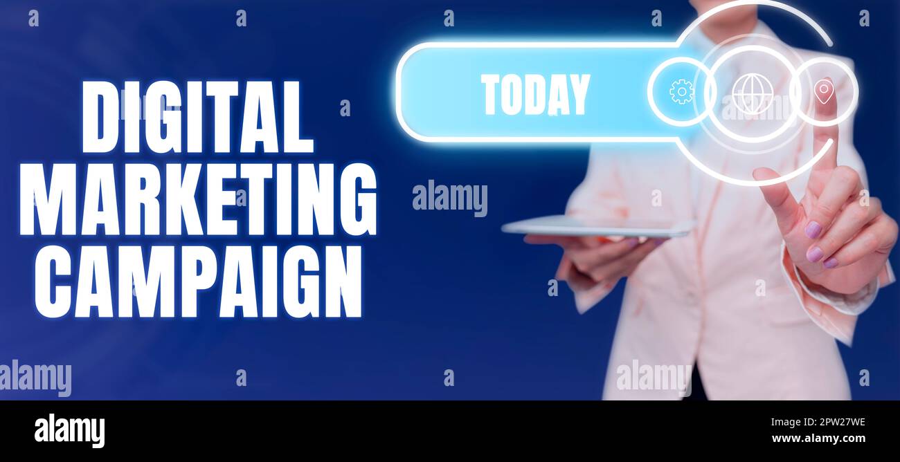 Text caption presenting Digital Marketing Campaign, Business idea ...