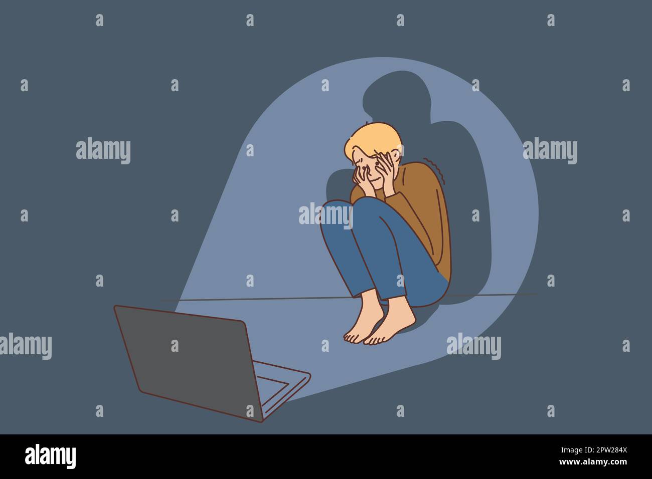 Children scared on computer hi-res stock photography and images - Alamy
