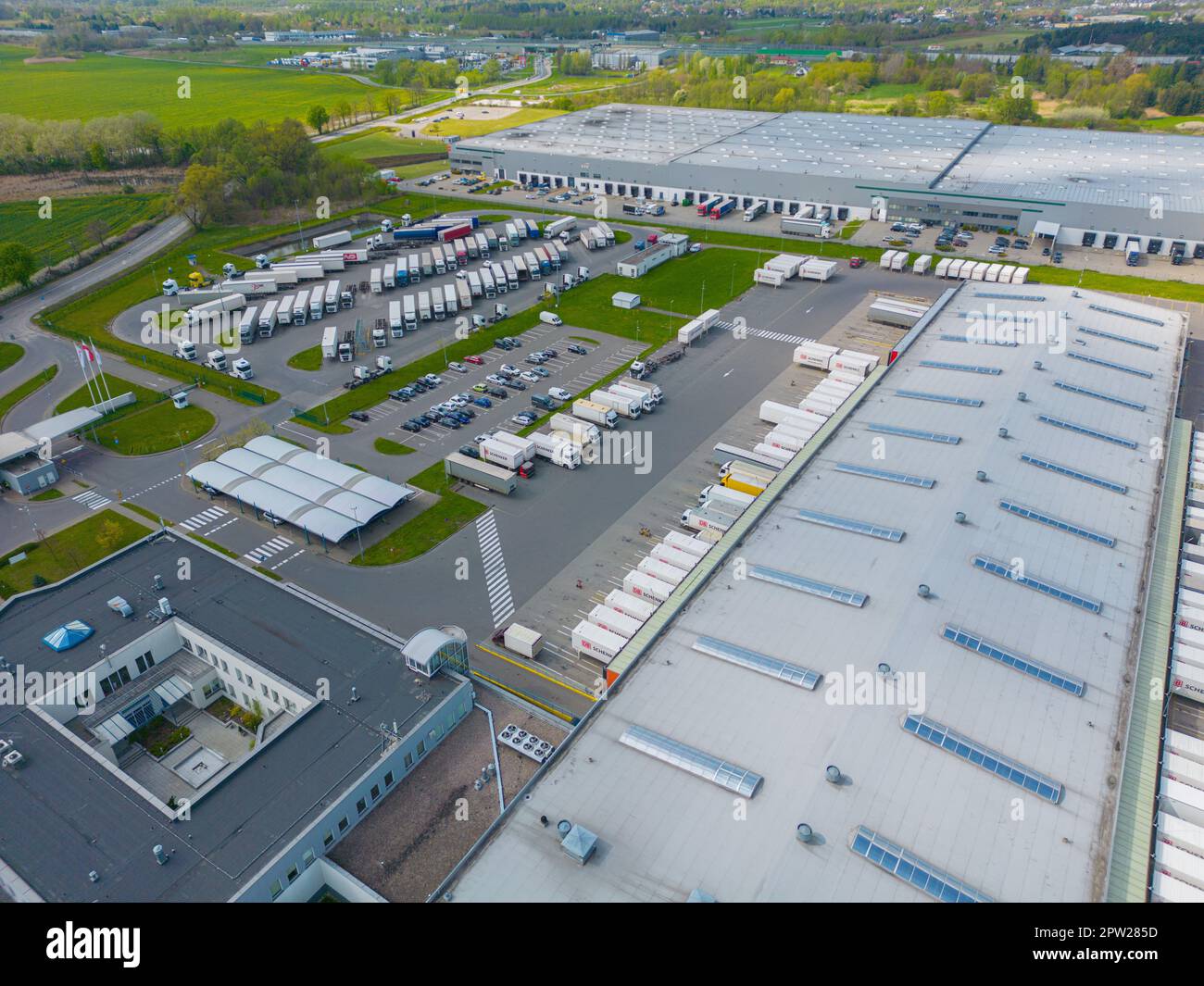 Modern European logistics warehouse for worldwide delivery of goods ...