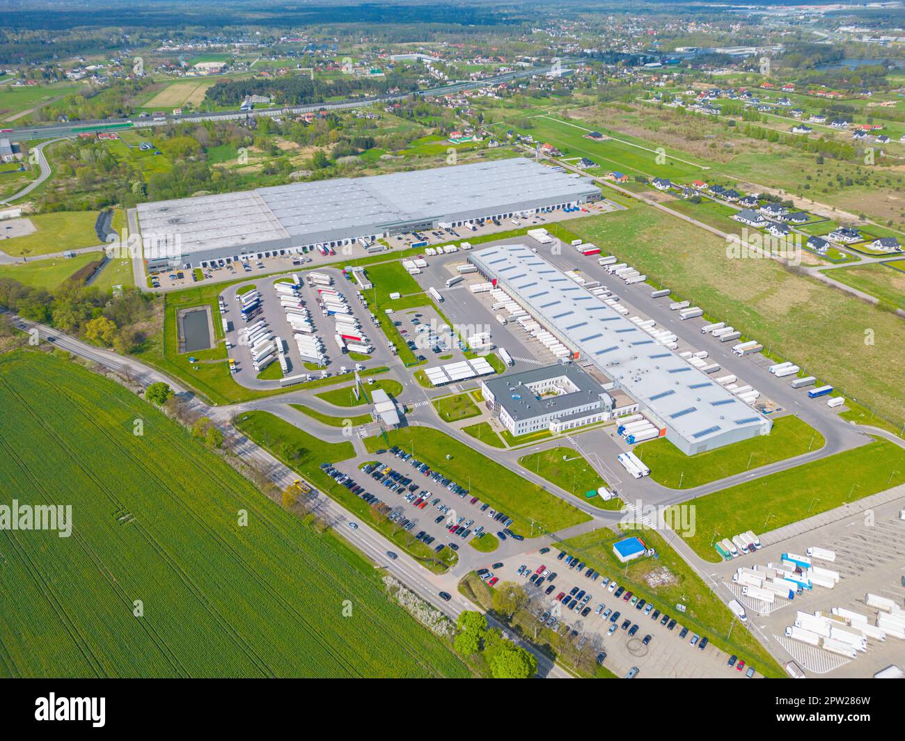 Modern European logistics warehouse for worldwide delivery of goods ...