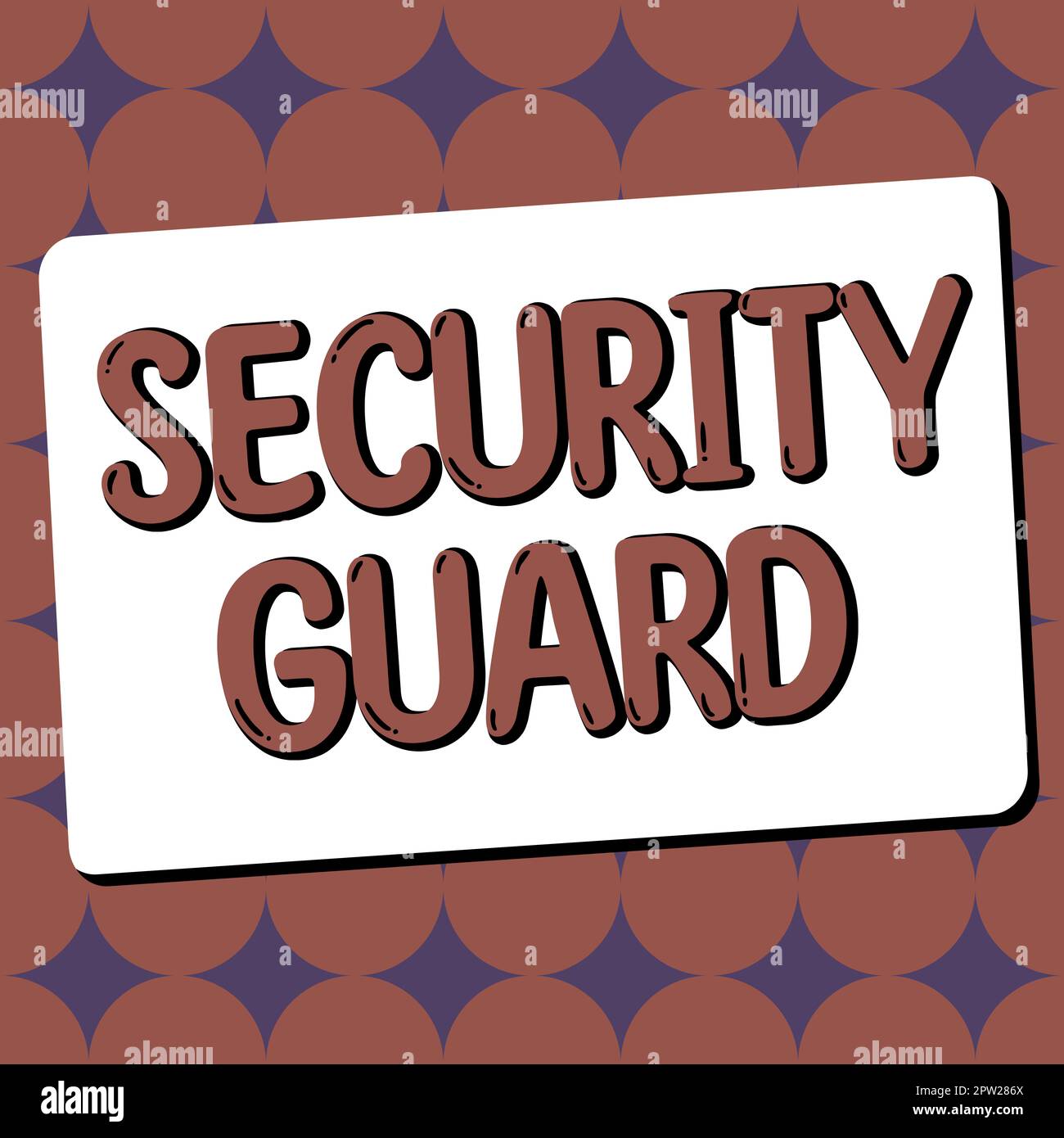 Sign displaying Security Guard, Business showcase tools used to manage ...