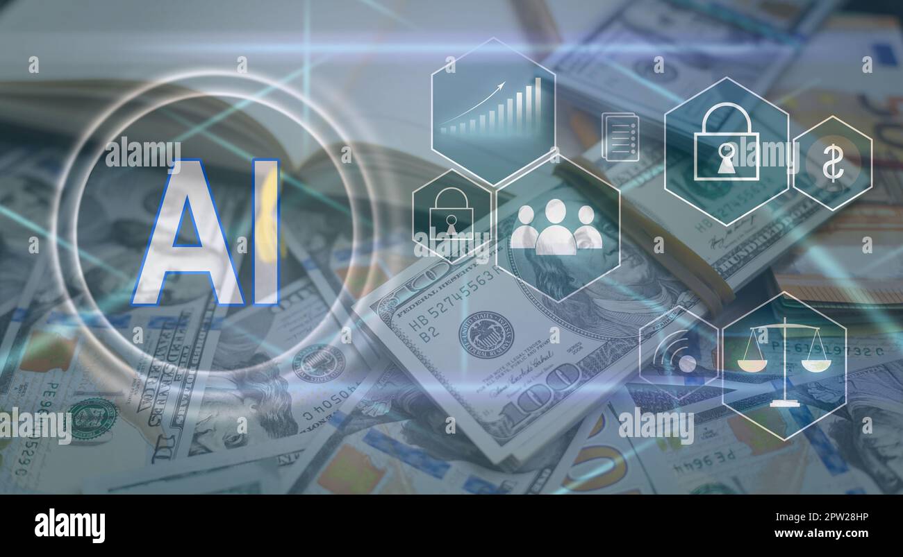 Ai technology. Businessman using labtop touching and connecting chat ai ...