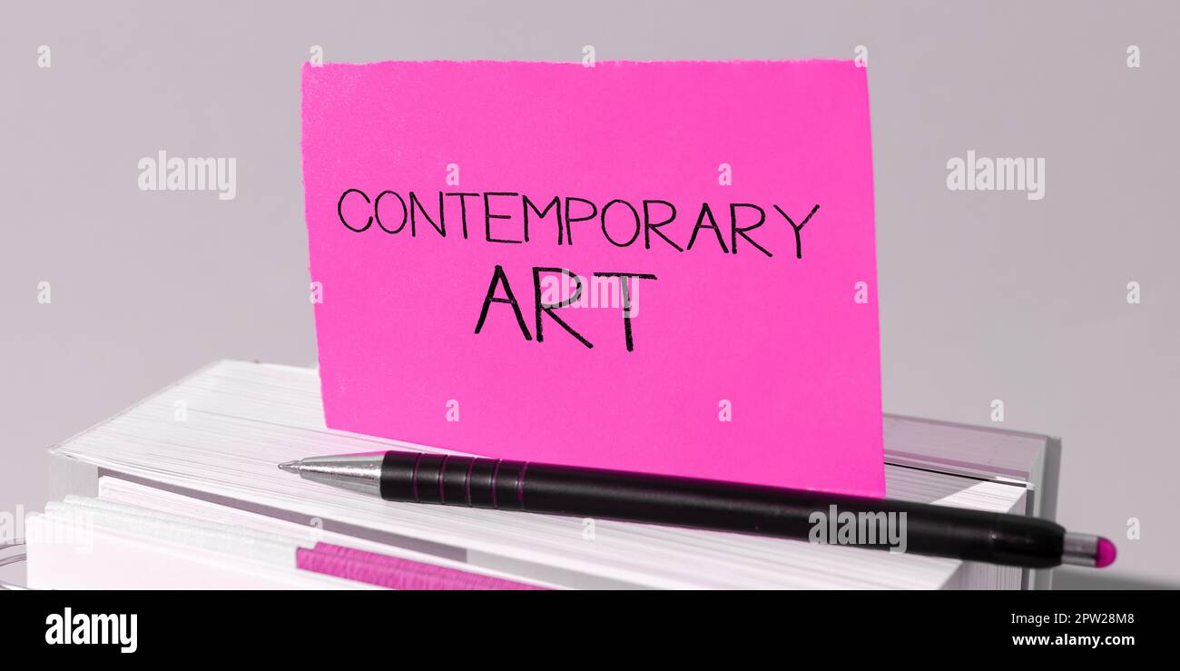Text showing inspiration Contemporary Art, Word Written on made today ...