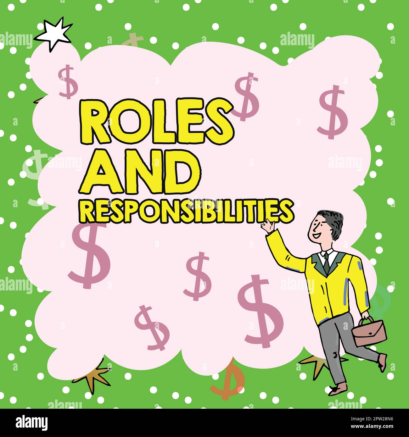 Conceptual display Roles And Responsibilities, Business approach ...