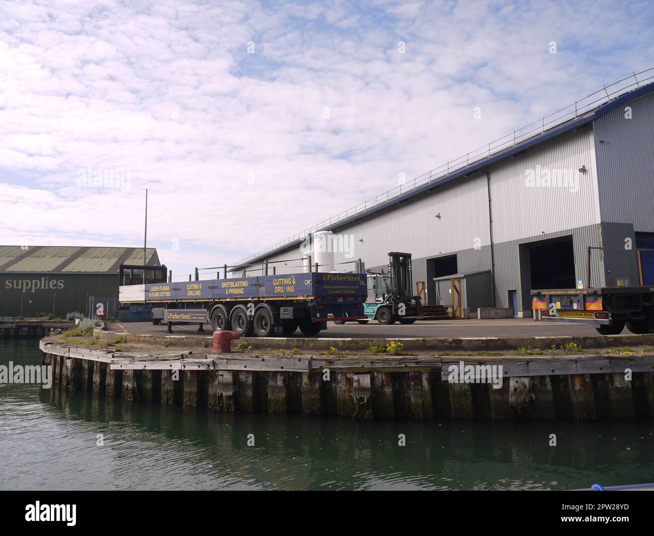 The former Parker Steel depot at Shoreham Port, pictured in May 2019 ...