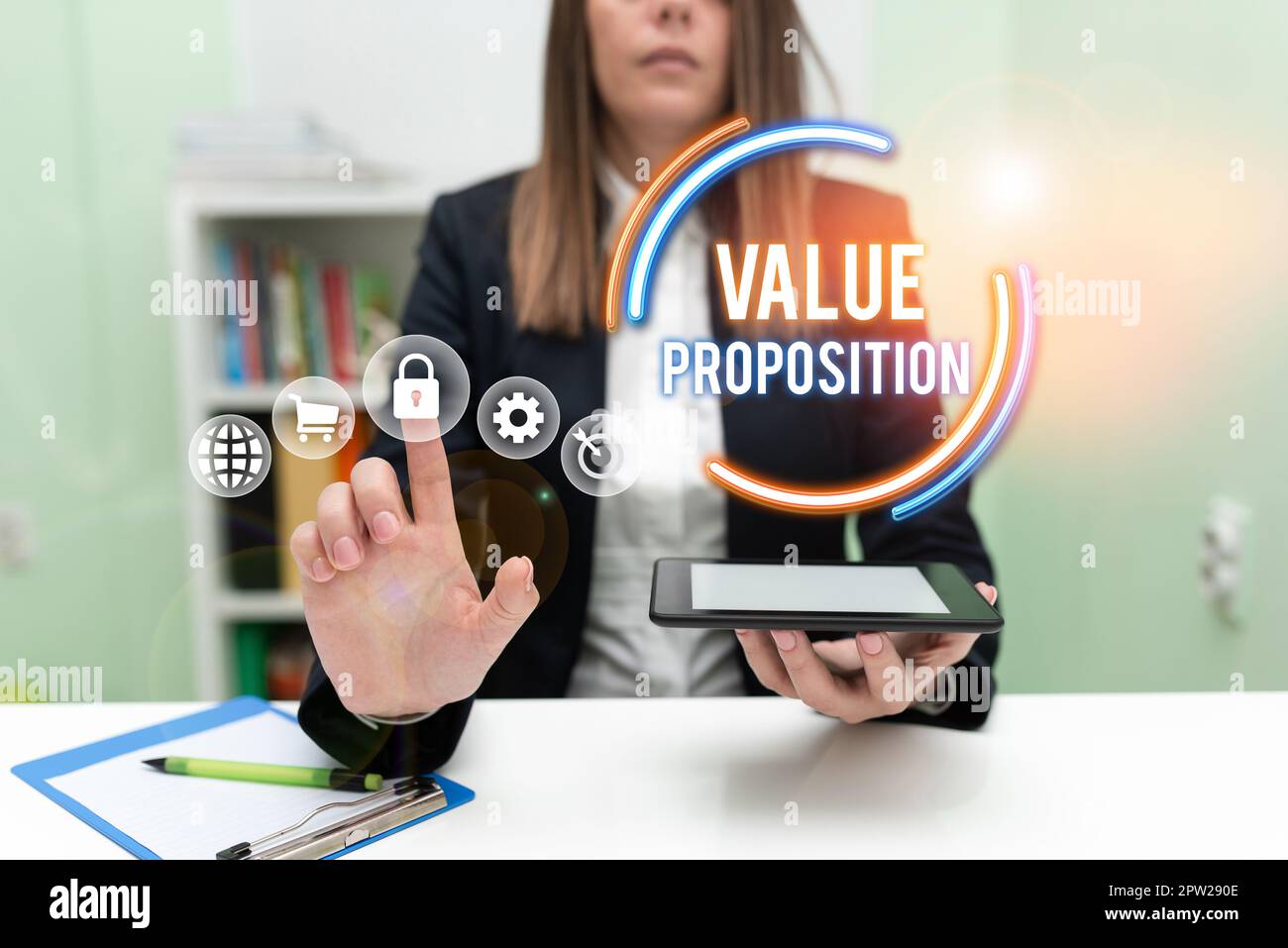 Hand writing sign Value Proposition, Business approach service make ...