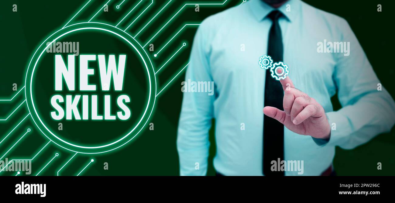 Conceptual caption New Skills, Business concept Recently Acquired ...