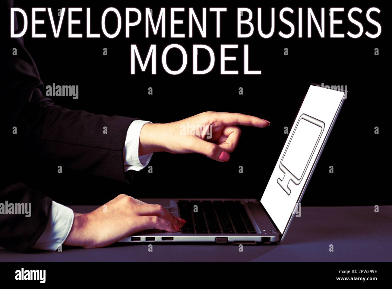 Text sign showing Development Business Model, Business concept ...
