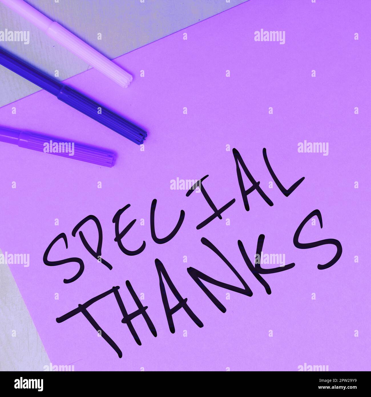 Text caption presenting Special Thanks, Internet Concept expression of ...