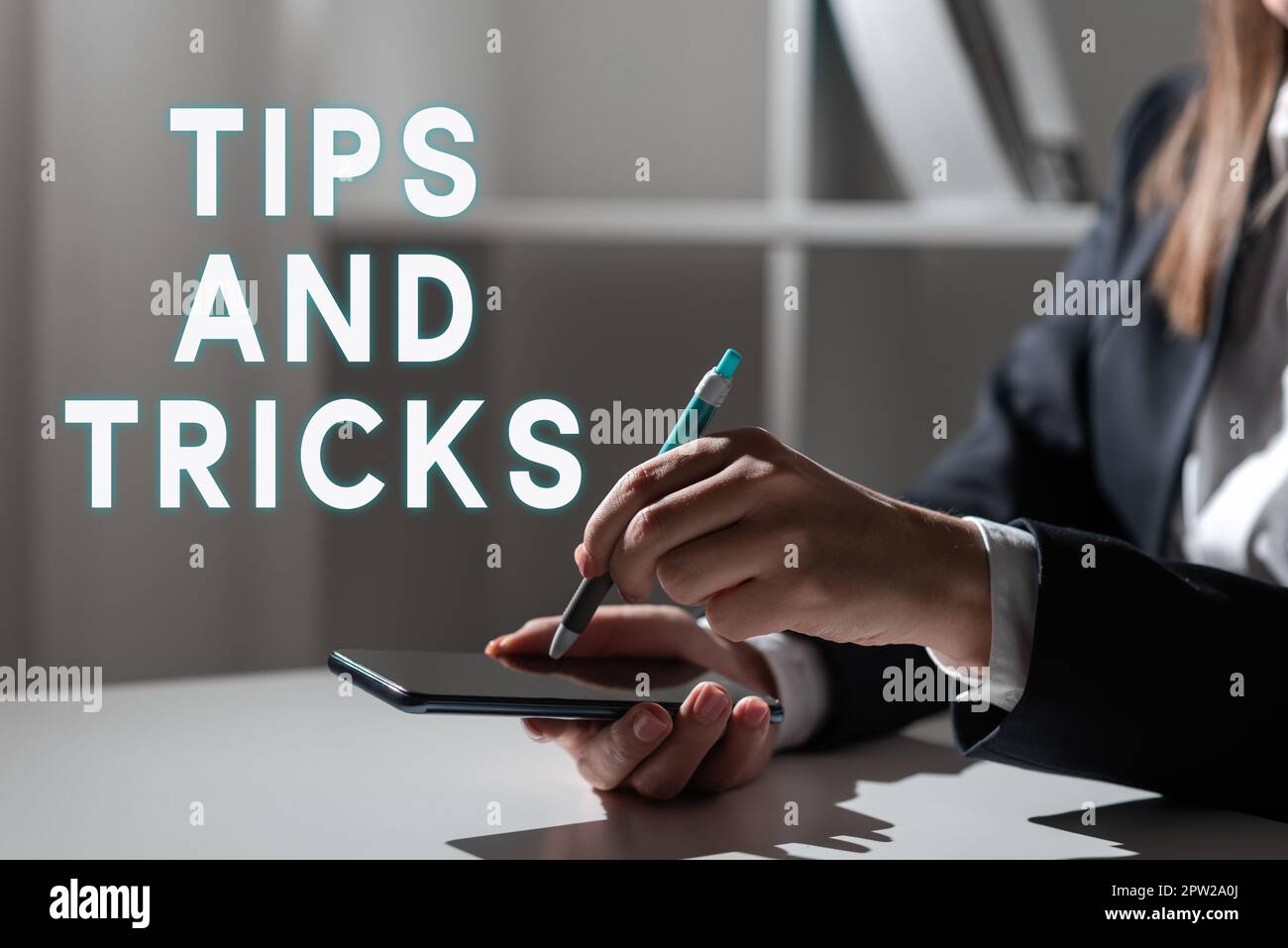 Hand writing sign Tips And Tricks, Business idea helpful advices that ...