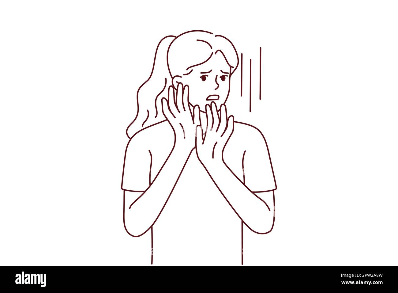 Scared woman feeling terrified Stock Vector Image & Art - Alamy