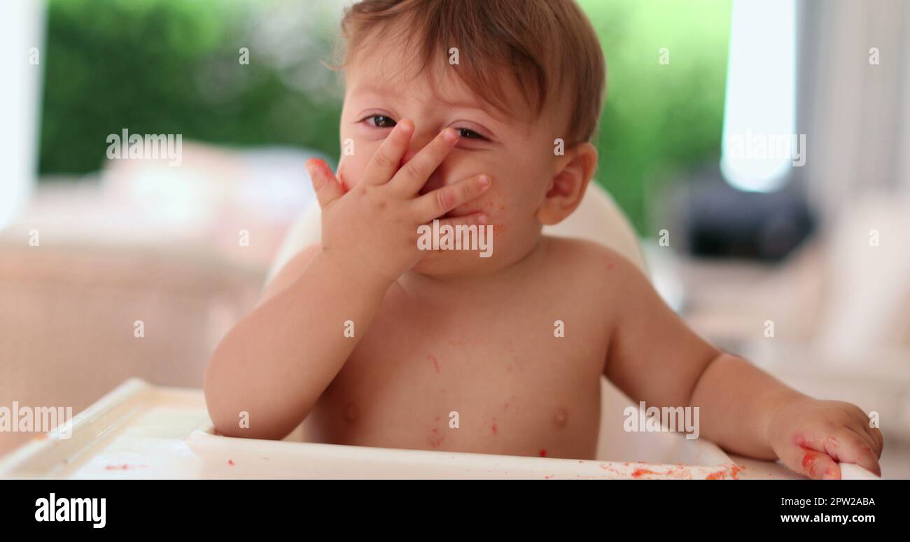 Infant toddler chewing food hi-res stock photography and images - Alamy