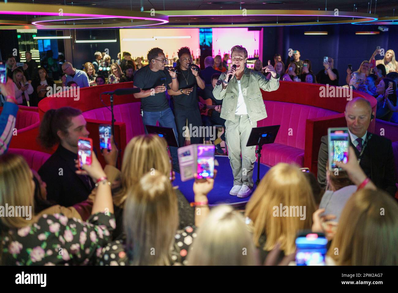 EDITORIAL USE ONLY Olly Murs at the launch of the new Sky VIP lounge at ...
