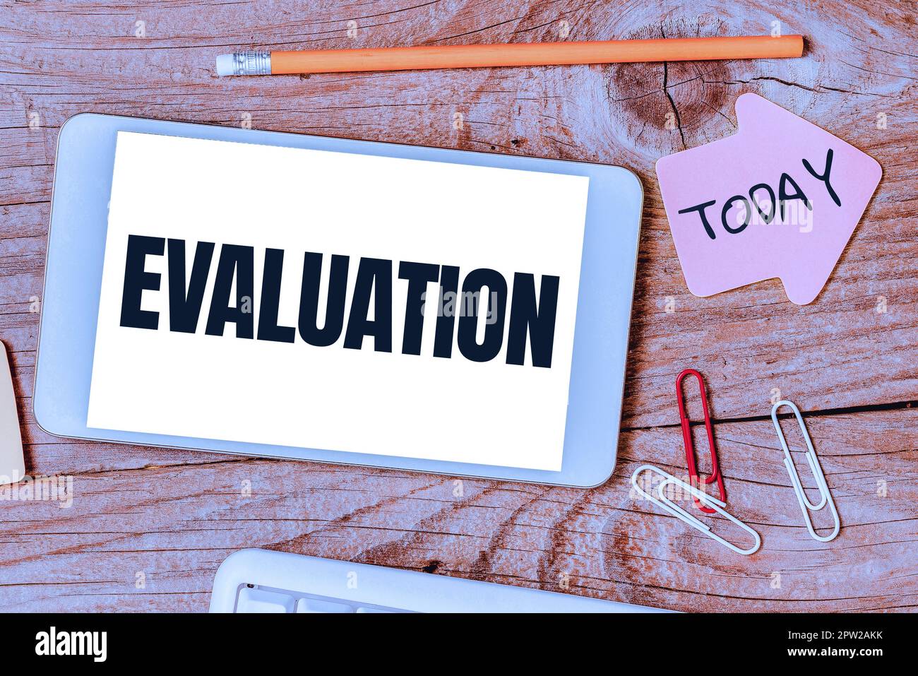 Sign displaying Evaluation, Business idea making a judgment on the sum ...