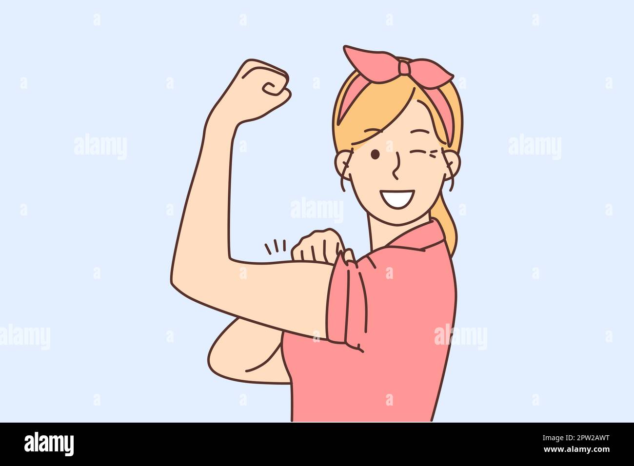 Woman muscles confident Stock Vector Images - Alamy