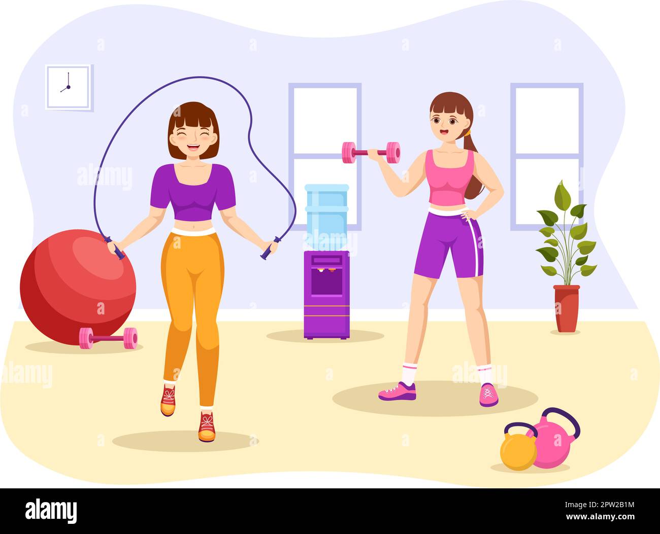 Jump Rope Illustration with People Playing Skipping Wear Sportswear in ...