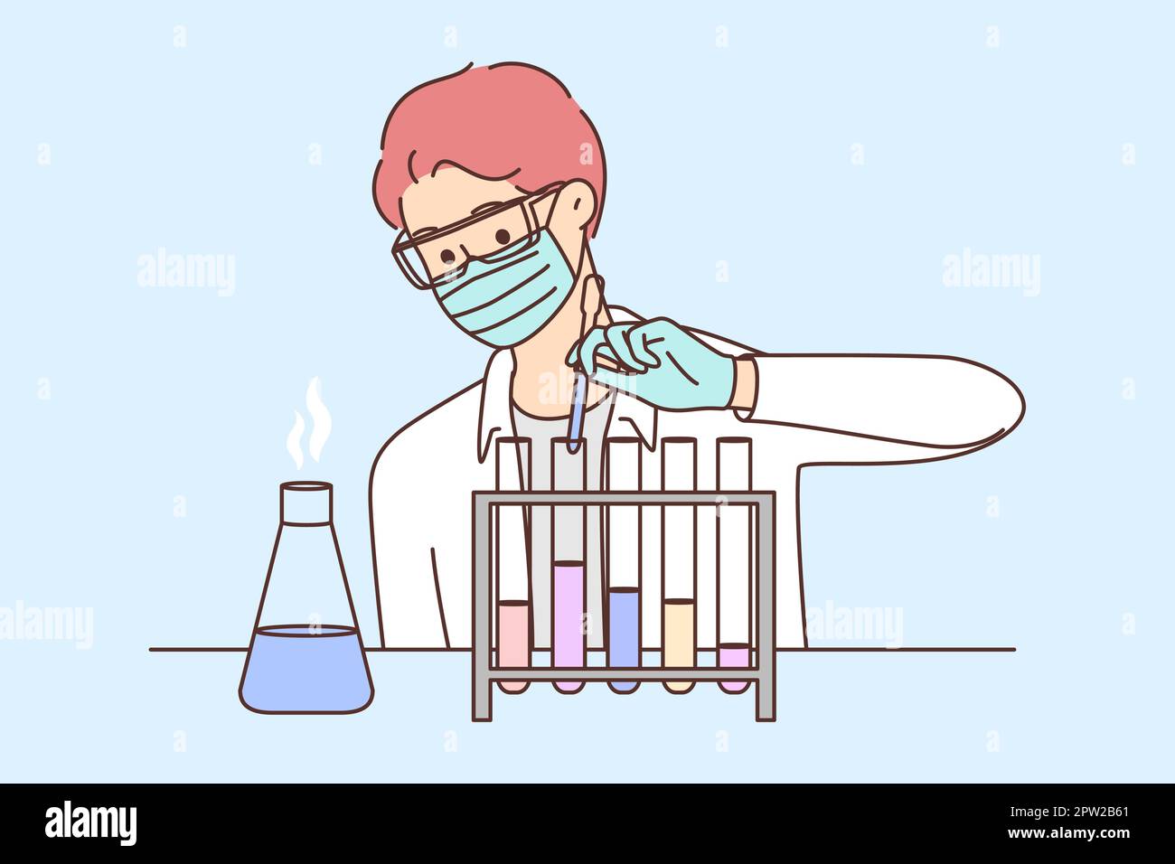 Male scientist make experiments in lab Stock Vector Image & Art - Alamy